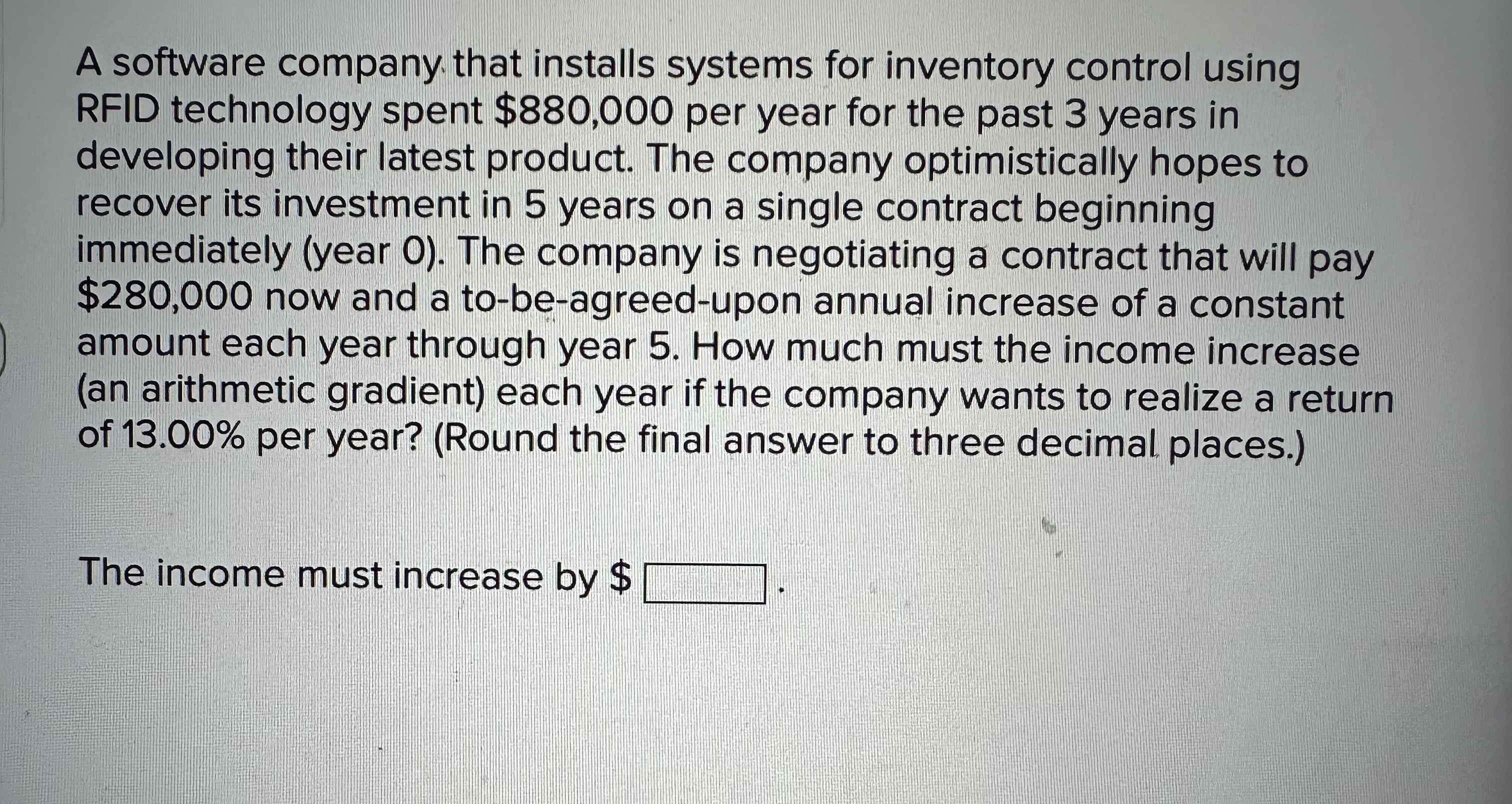 Solved HelpA software company that installs systems for | Chegg.com