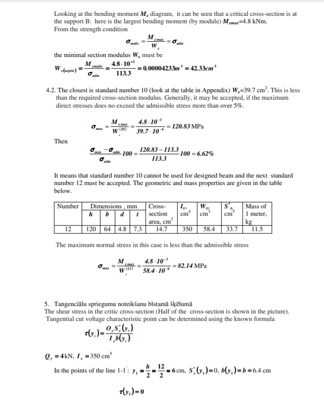 Solved Course work problem 3: Designing of the steel beam. | Chegg.com