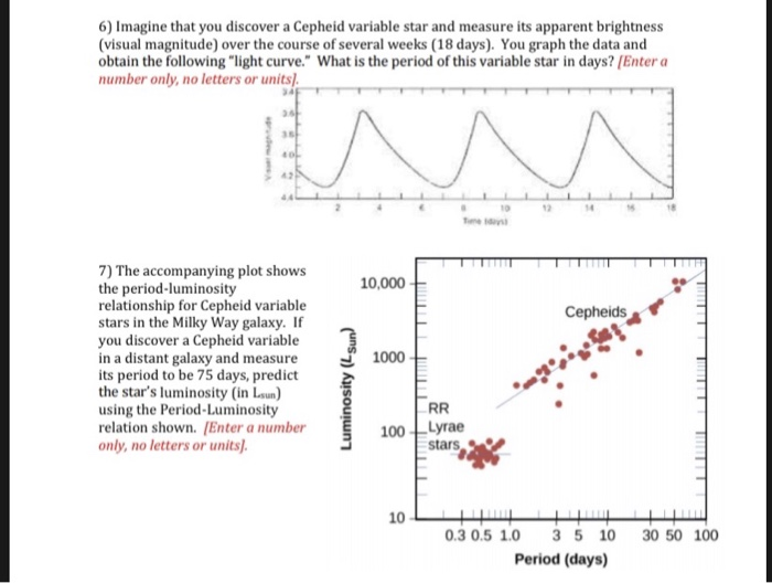 Solved 6) Imagine that you discover a Cepheid variable star | Chegg.com