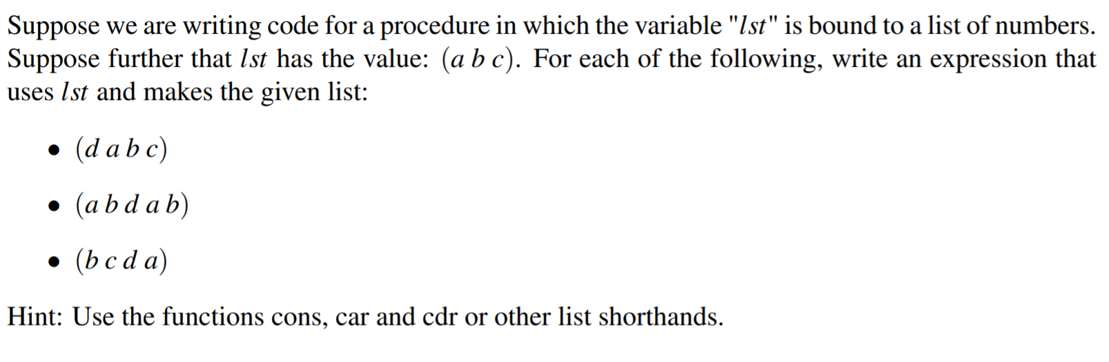 Solved Suppose we are writing code for a procedure in which | Chegg.com