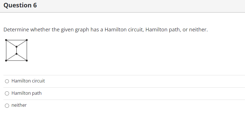 Solved Determine whether the given graph has a Hamilton | Chegg.com