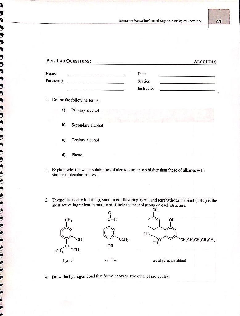 Solved Laboratory Manual for General Organic, & Biological | Chegg.com