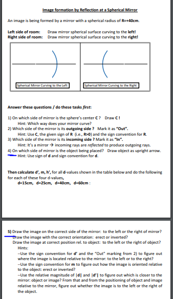 Solved Image formation by Reflection at a Spherical Mirror | Chegg.com