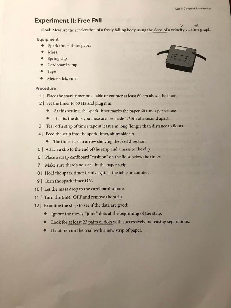 Free Fall Physics Lab