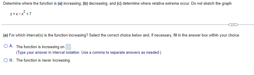 Solved Determine where the function is (a) increasing; (b) | Chegg.com