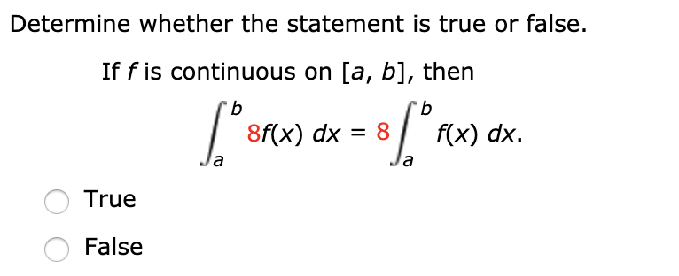 Solved Determine whether the statement is true or false. If | Chegg.com