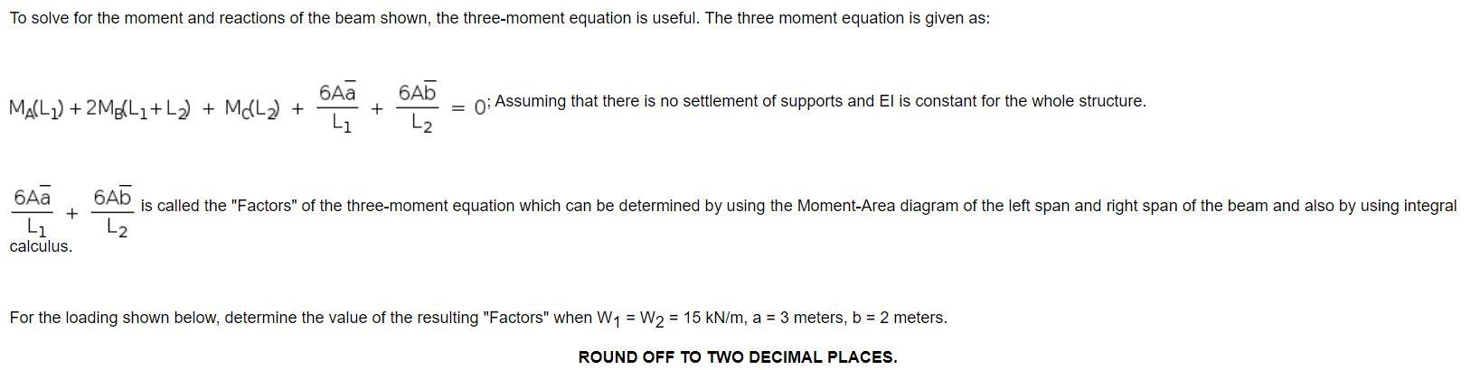 Solved To solve for the moment and reactions of the beam | Chegg.com