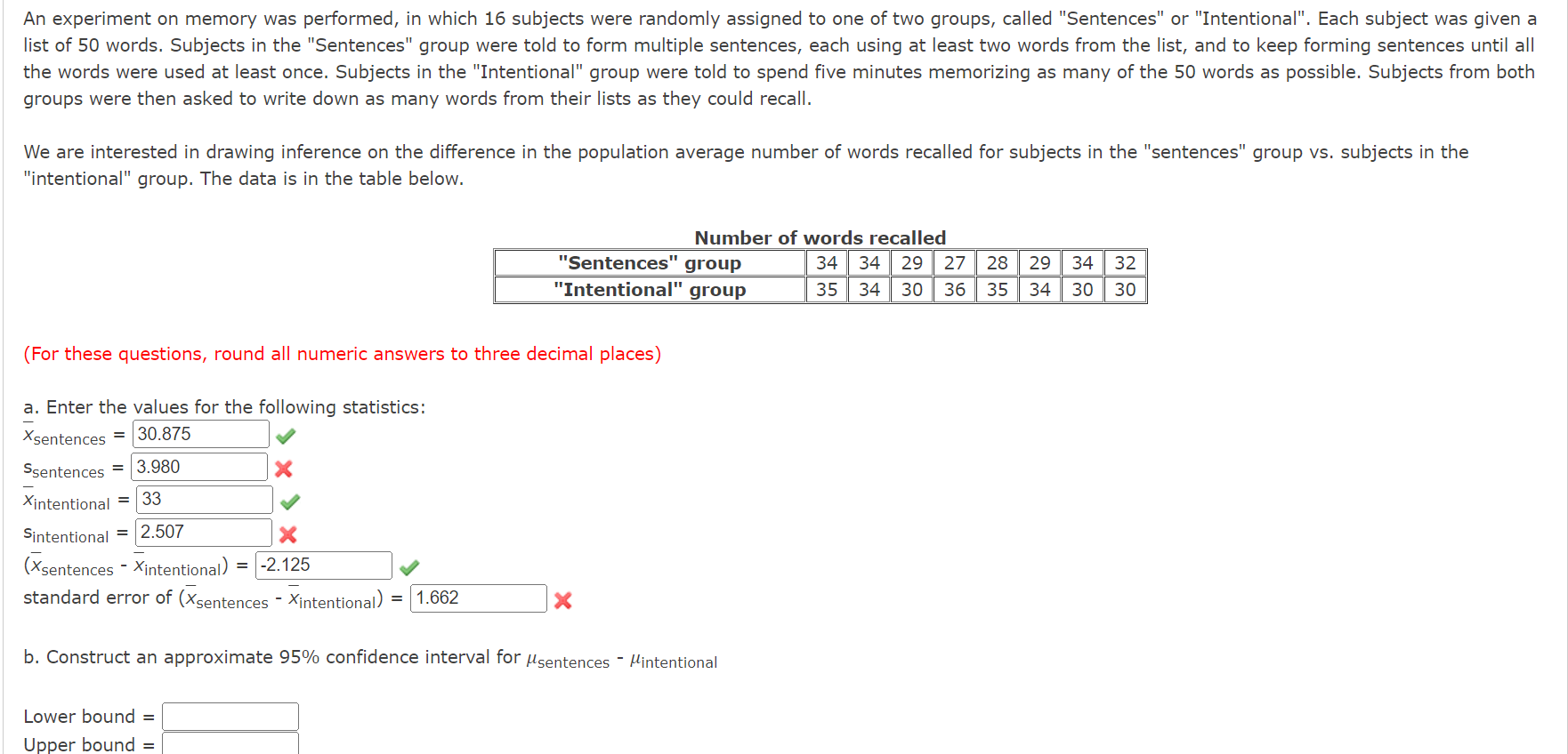 Solved An experiment on memory was performed, in which 16 | Chegg.com