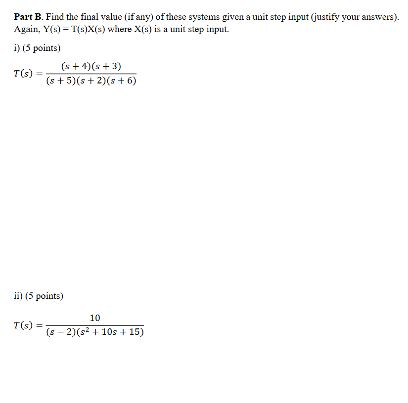 Solved Part B. Find the final value (if any) of these | Chegg.com