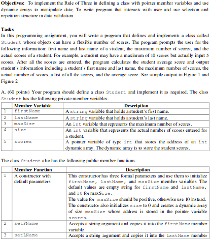 Solved Objectives To implement the Rule of Three in defining | Chegg.com