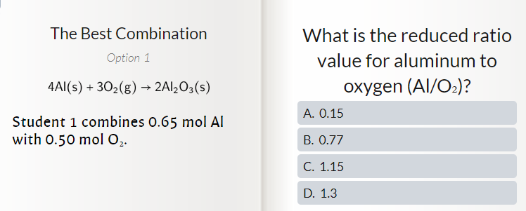 Solved The Best Combination What is the reduced ratio | Chegg.com
