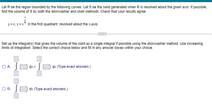 Solved Use both the washer method and the shell method to | Chegg.com