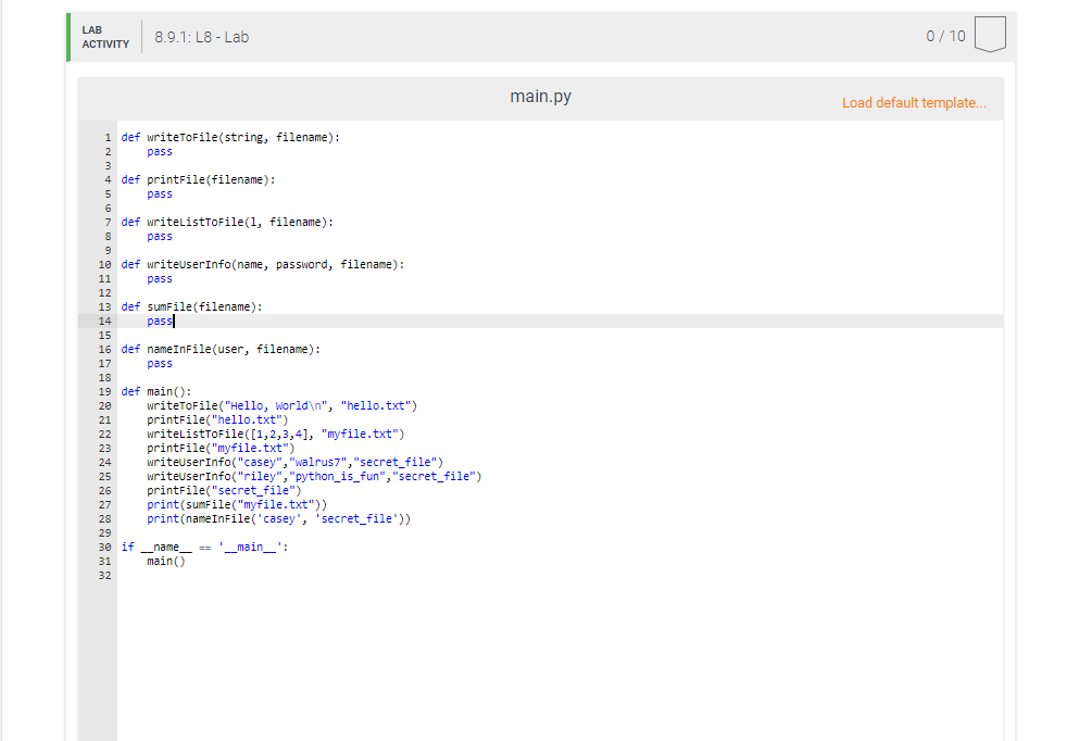Solved 8.9 L8 - Lab File handling in Python File handling | Chegg.com