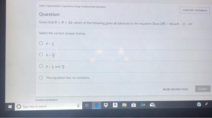 Solved Solve Trigonometric Equations Using Fundamental | Chegg.com
