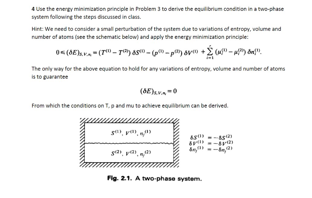 Solved 4 Use The Energy Minimization Principle In Problem 3 9115