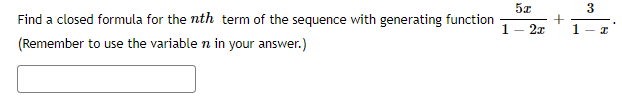 Solved Find a closed formula for the nth term of the | Chegg.com