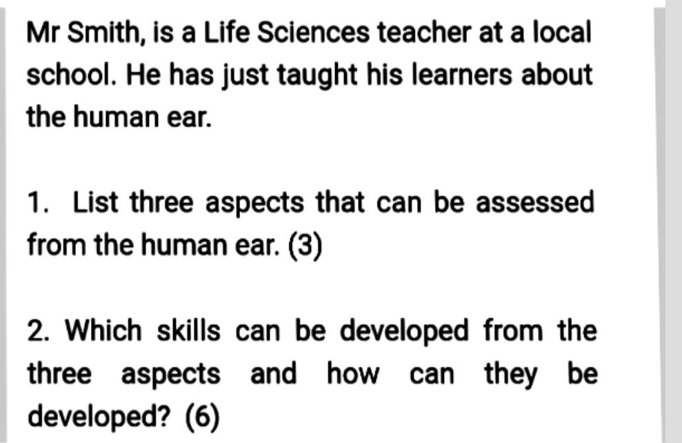 Solved Mr Smith, is a Life Sciences teacher at a local | Chegg.com