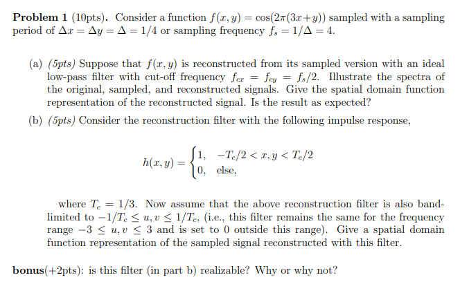 Solved Problem 1 (10pts). Consider a function | Chegg.com