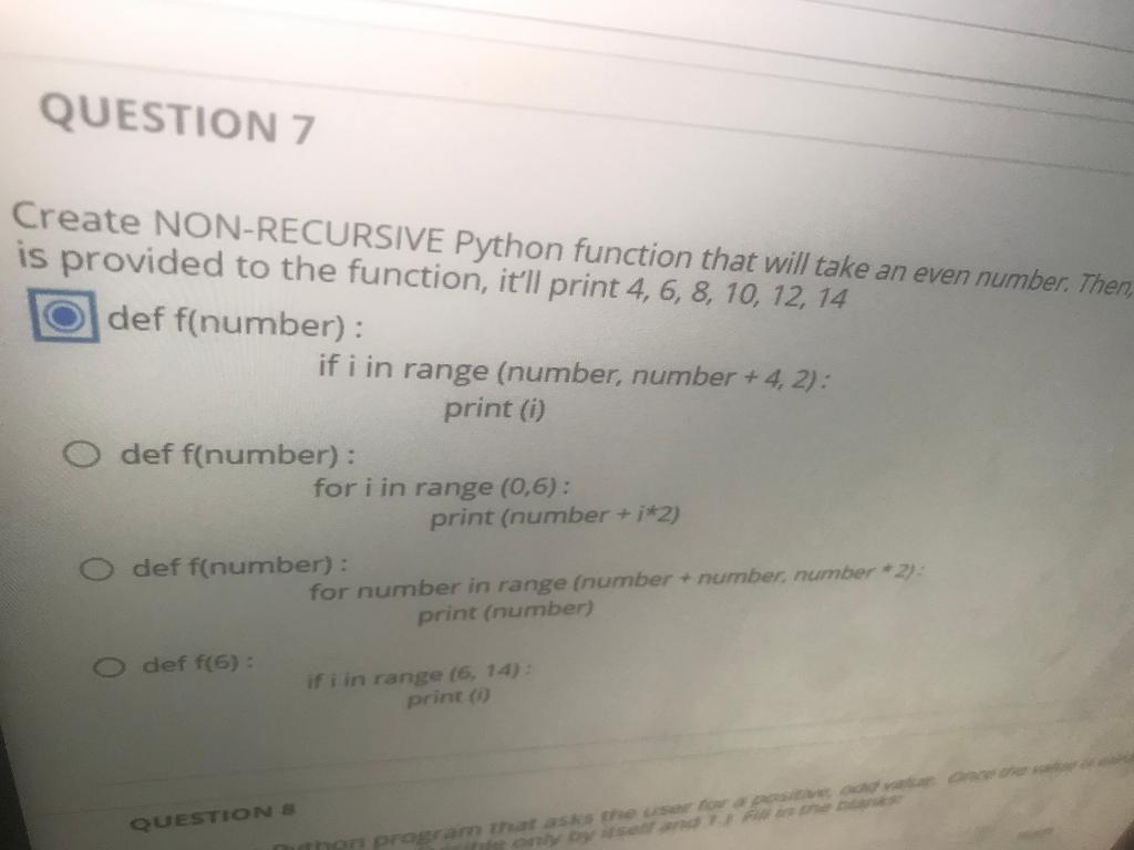 Solved Create Non Recursive Python Function That Will Take