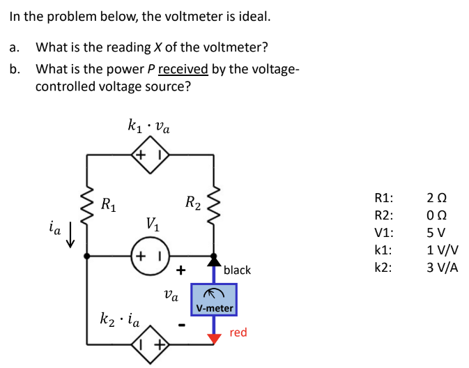 Solved In the problem below, the voltmeter is ideal. a. What | Chegg.com