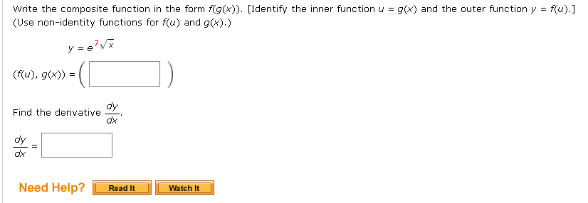 Solved Write the composite function in the form f(g(x)). | Chegg.com