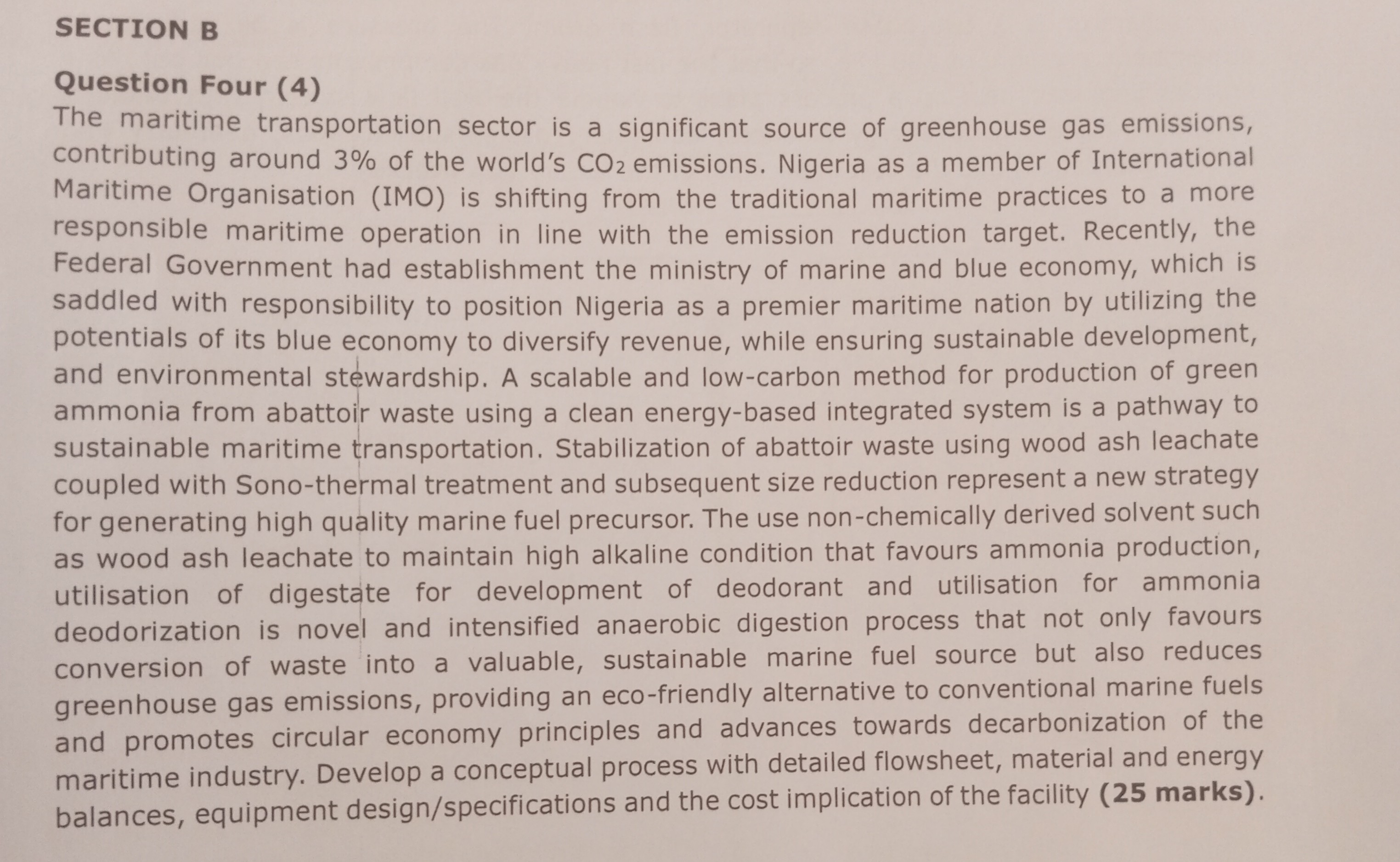 Solved SECTION B Question Four (4) ﻿The maritime | Chegg.com