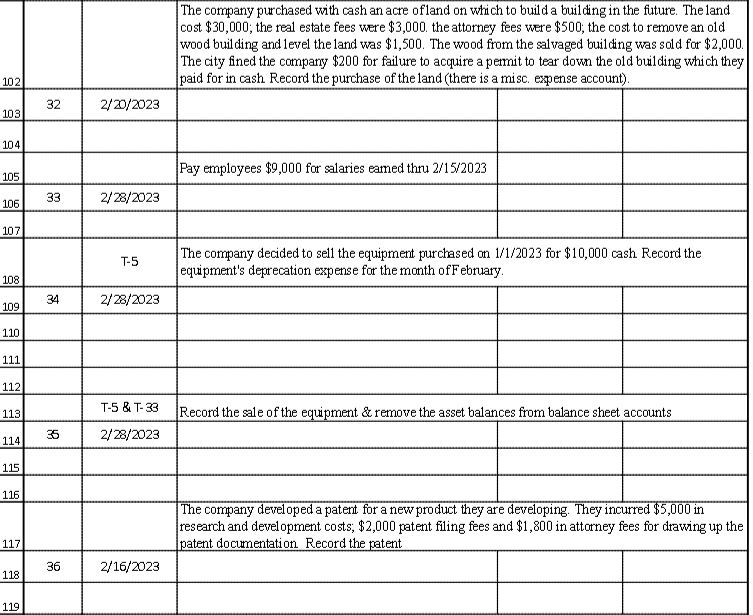 Solved Need help writing journel entry for each prompt. | Chegg.com Solved Need help writing journel entry for each prompt. | Chegg.com