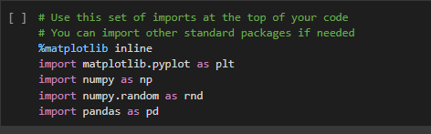 Solved [ ] \# Use this set of imports at the top of your | Chegg.com