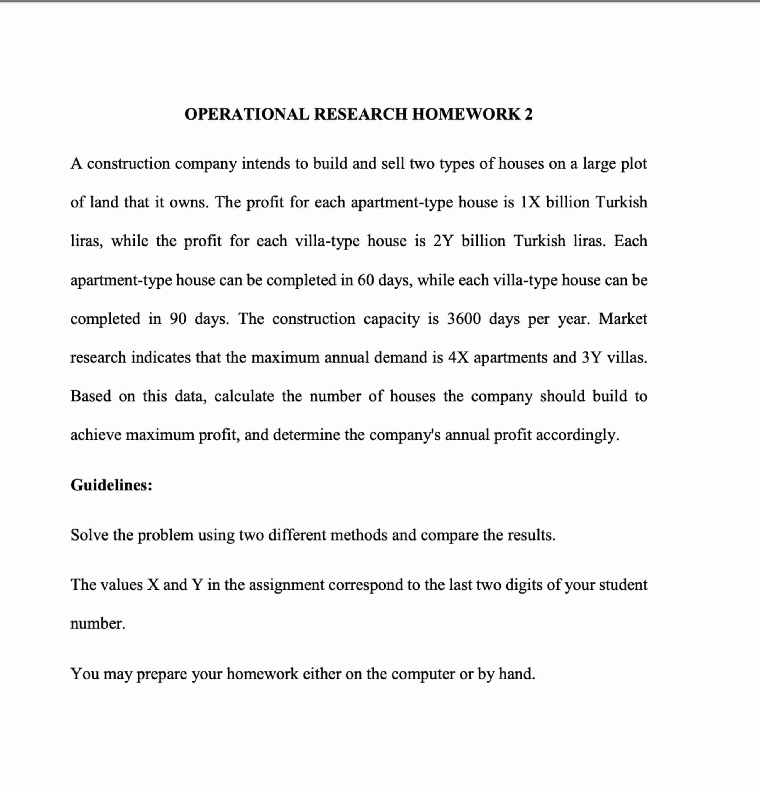 Solved OPERATIONAL RESEARCH HOMEWORK 2A construction company | Chegg.com