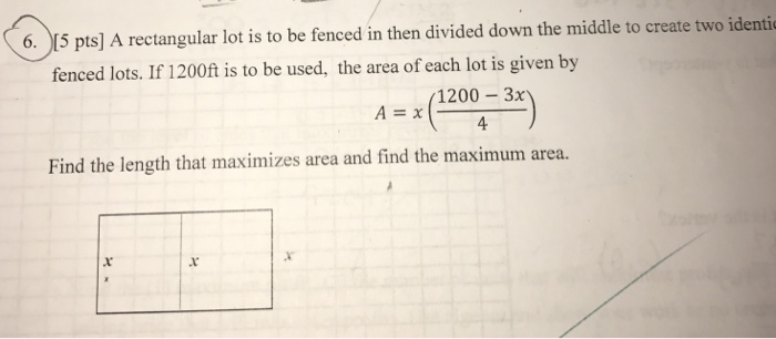 Solved A rectangular lot is to be fenced in then divided | Chegg.com