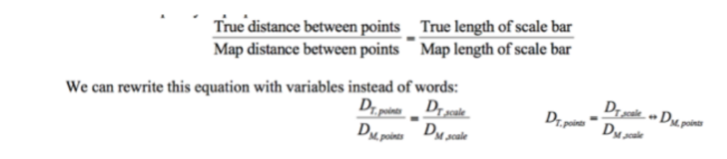 Solved True distance between points Map distance between | Chegg.com