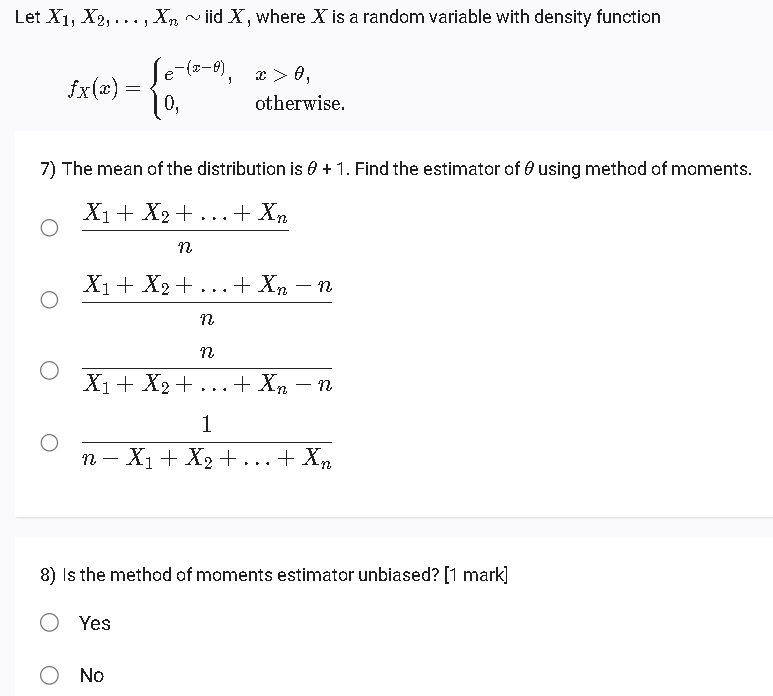 Solved Let X1 X2 … Xn∼ Iid X Where X Is A Random Variable