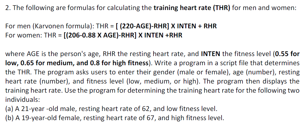 2. The following are formulas for calculating the | Chegg.com