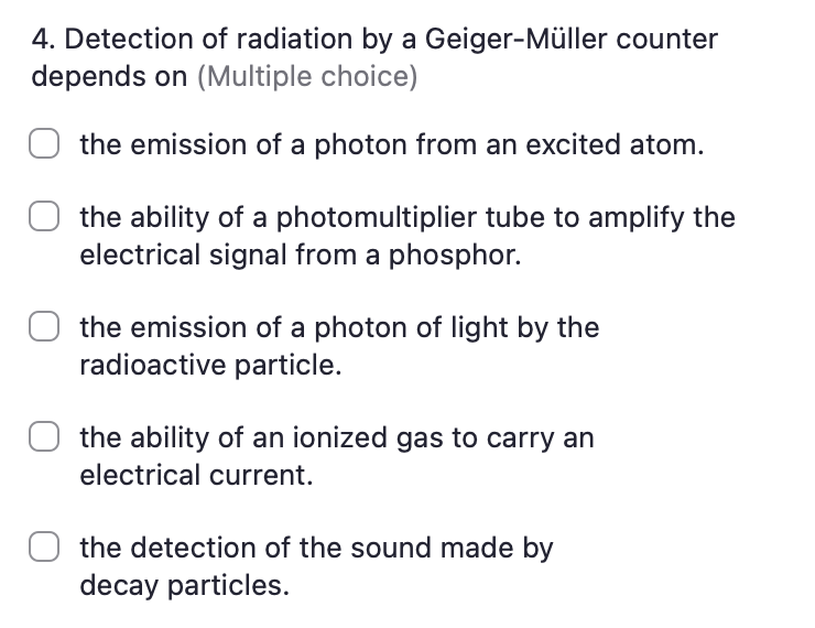 Solved Detection of radiation by a Geiger-Müller | Chegg.com