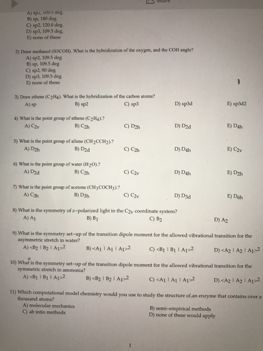 Draw methanol (H3COH) What is the hybridization of | Chegg.com