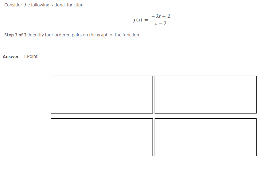 Solved Consider the following rational function. f(x) = Step | Chegg.com