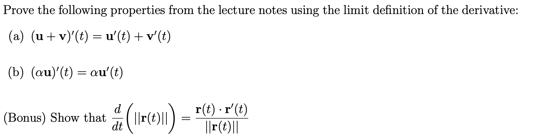 Solved Prove the following properties from the lecture notes | Chegg.com