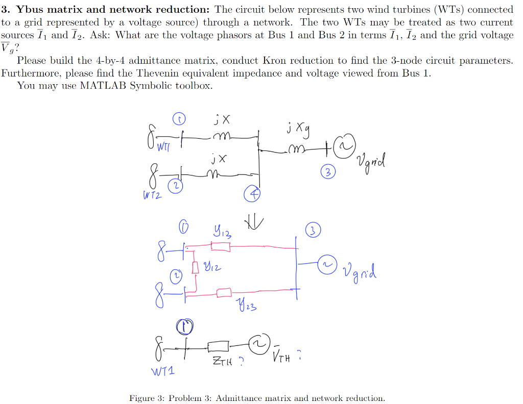 Solved 3. Ybus matrix and network reduction: The circuit | Chegg.com