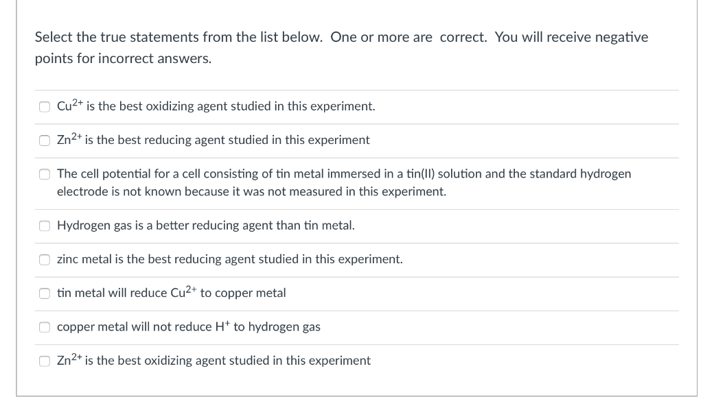 Solved Select the true statements from the list below. One | Chegg.com