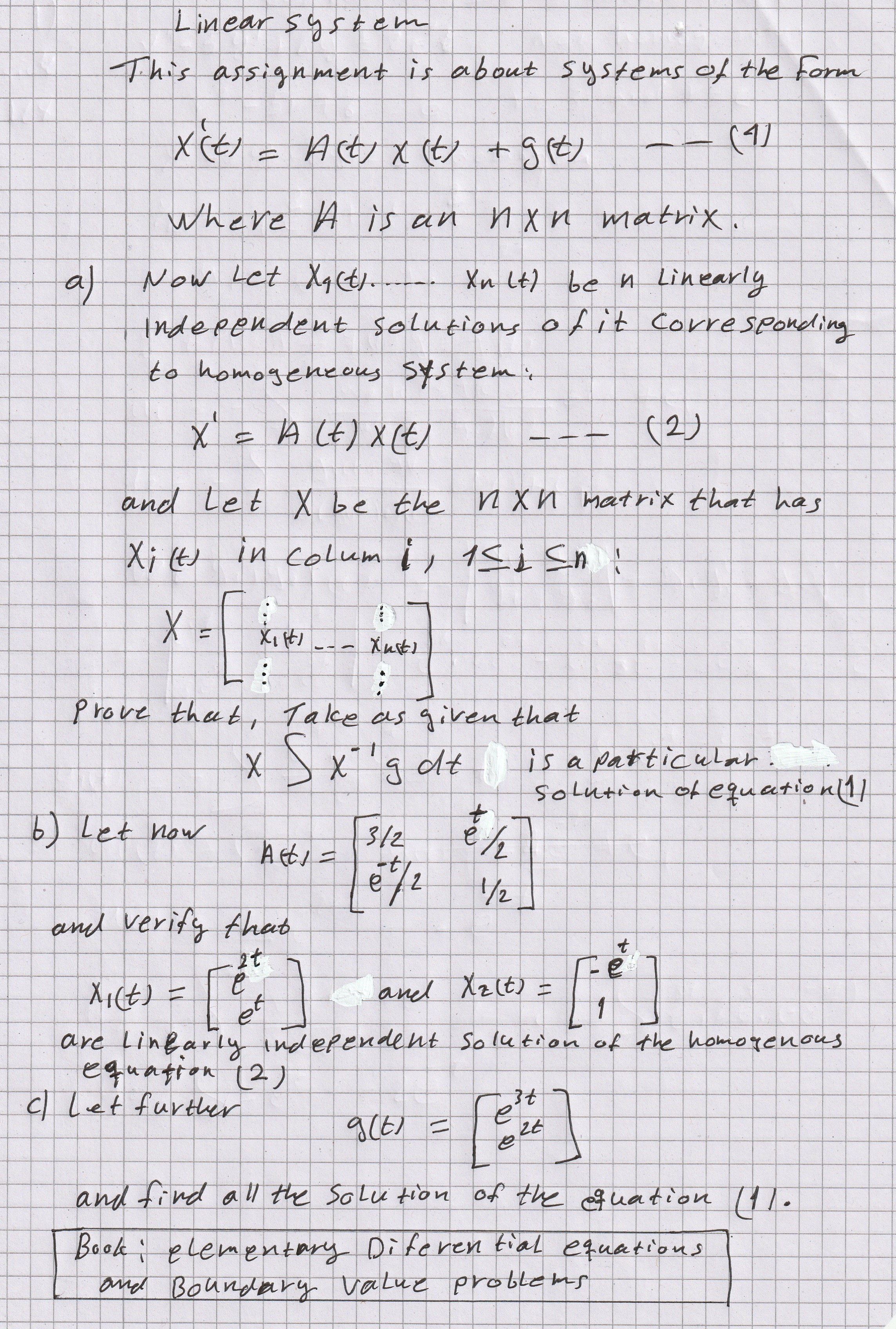 Solved Linear systemThis assignment is about systems of the | Chegg.com