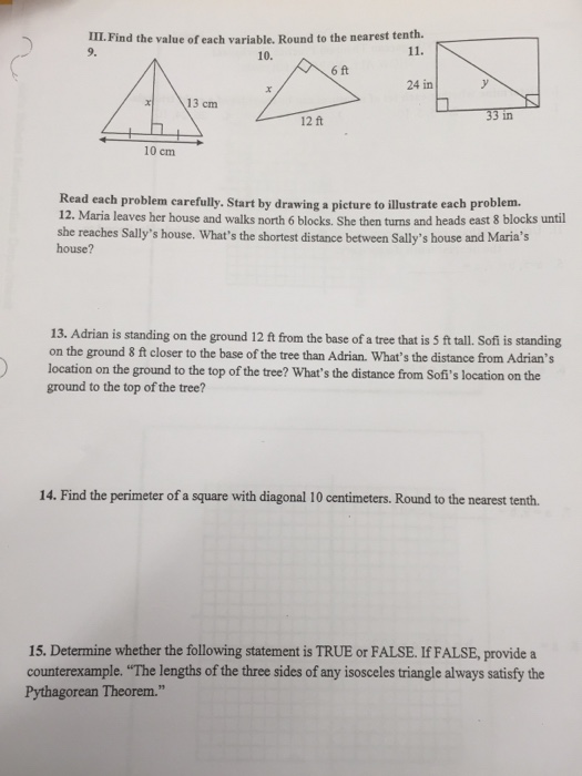 Solved Find the value of each variable. Round to the nearest | Chegg.com