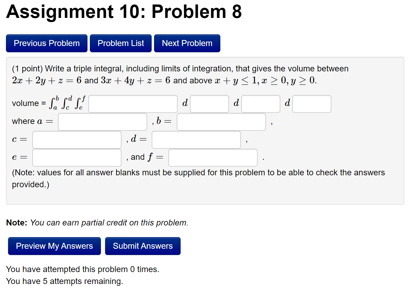 Solved Assignment 10: Problem 8 Previous Problem Problem | Chegg.com