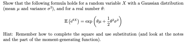 Solved Show that the following formula holds for a random | Chegg.com