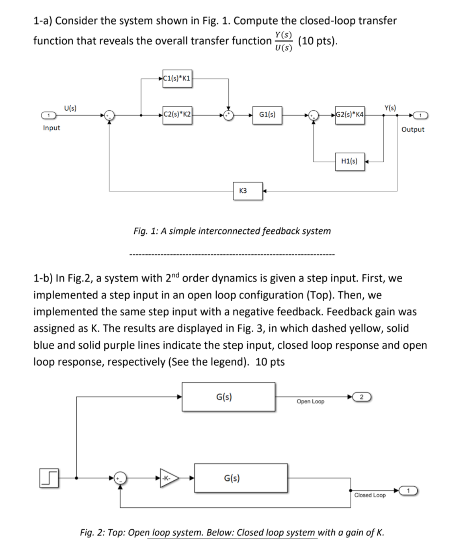 Solved 1-a) Consider the system shown in Fig. 1. Compute the | Chegg.com