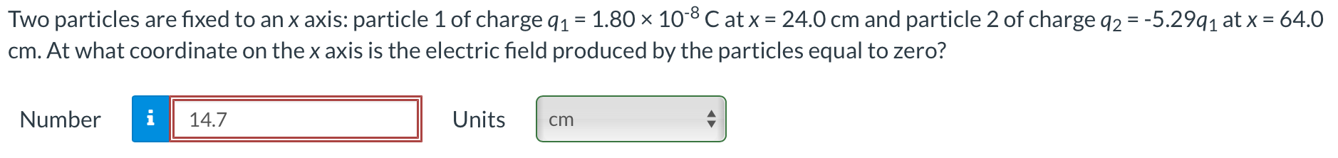 Solved Two particles are fixed to an x axis: particle 1 of | Chegg.com
