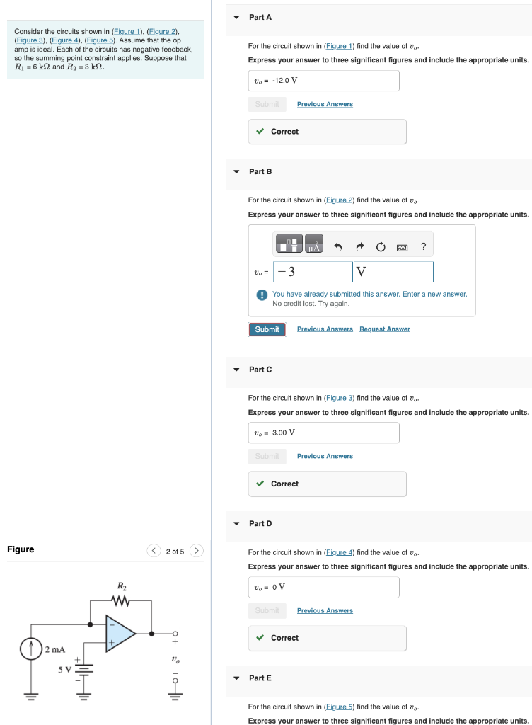 Solved Consider the circuits shown in (Figure 1), (Figure | Chegg.com