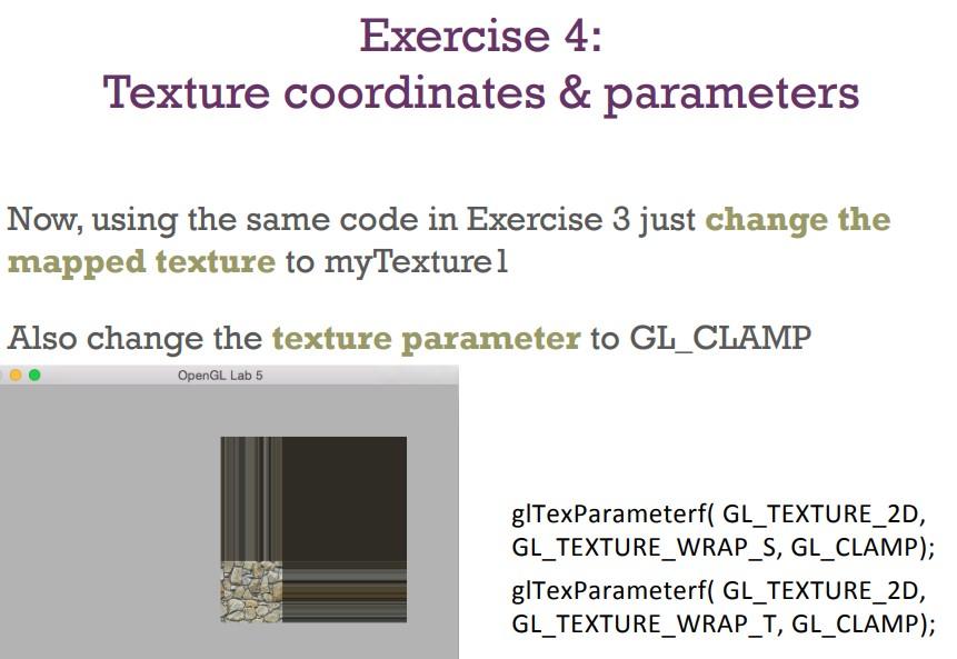 Exercise 1: OpenGL Texture Using the functions we | Chegg.com