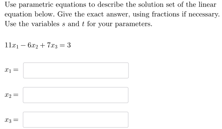 Solved Use parametric equations to describe the solution set | Chegg.com