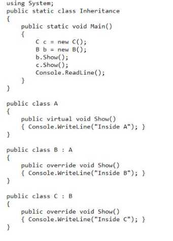 using System; public static class Inheritance { | Chegg.com