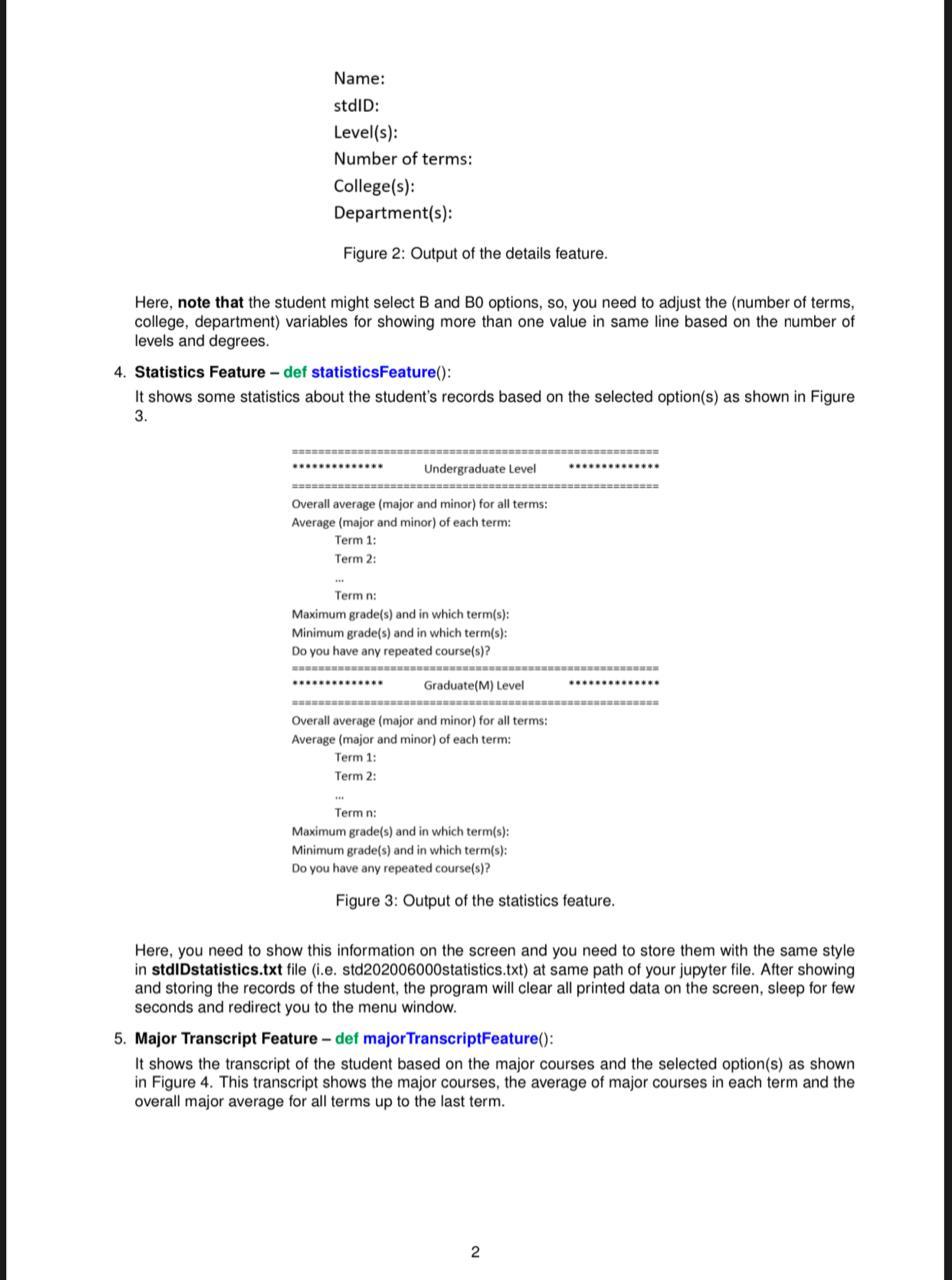 Develop a menu driven complete program that can | Chegg.com